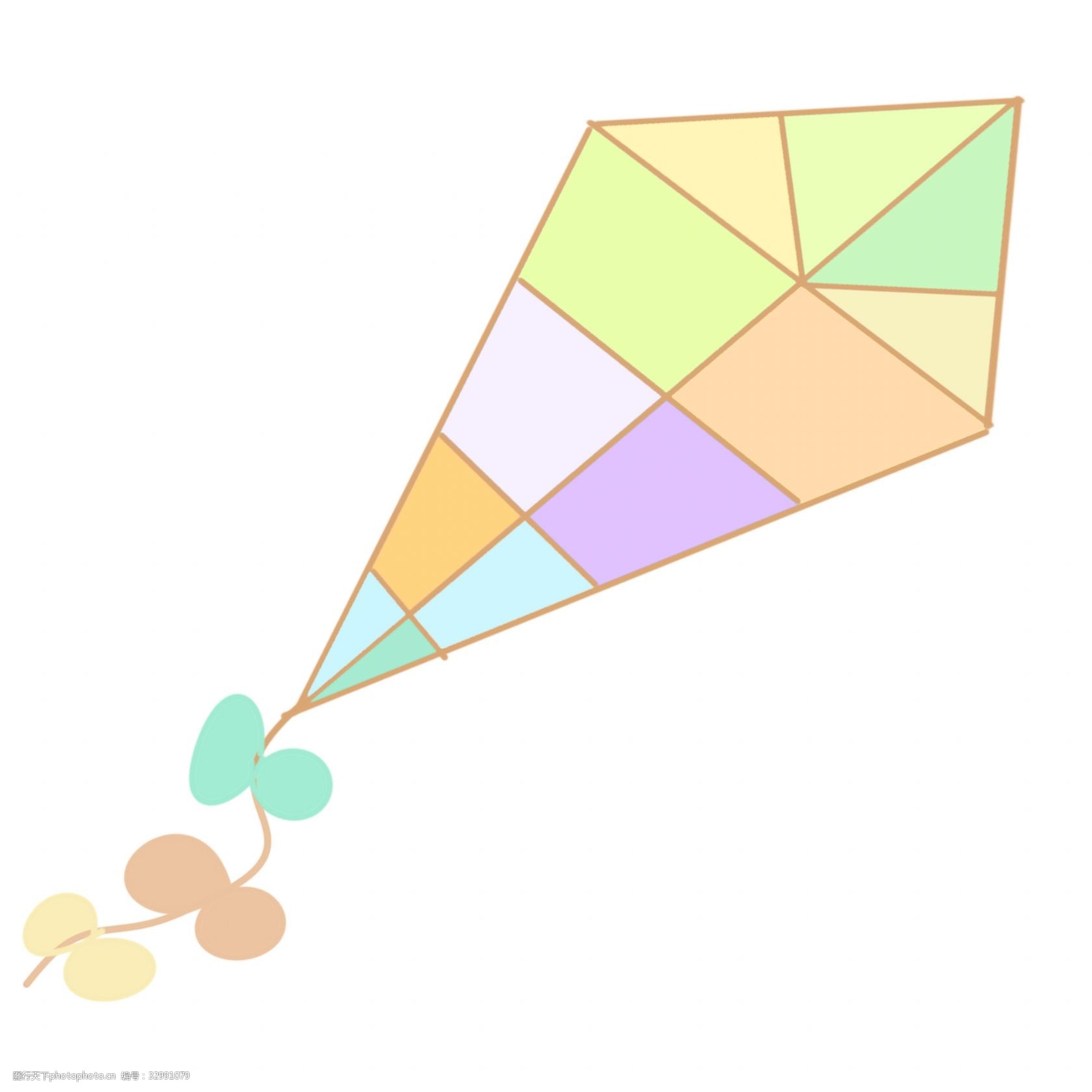 漂亮的风筝装饰插画图片-图行天下素材网